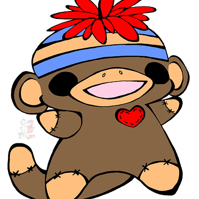 coloring pages of sock monkey