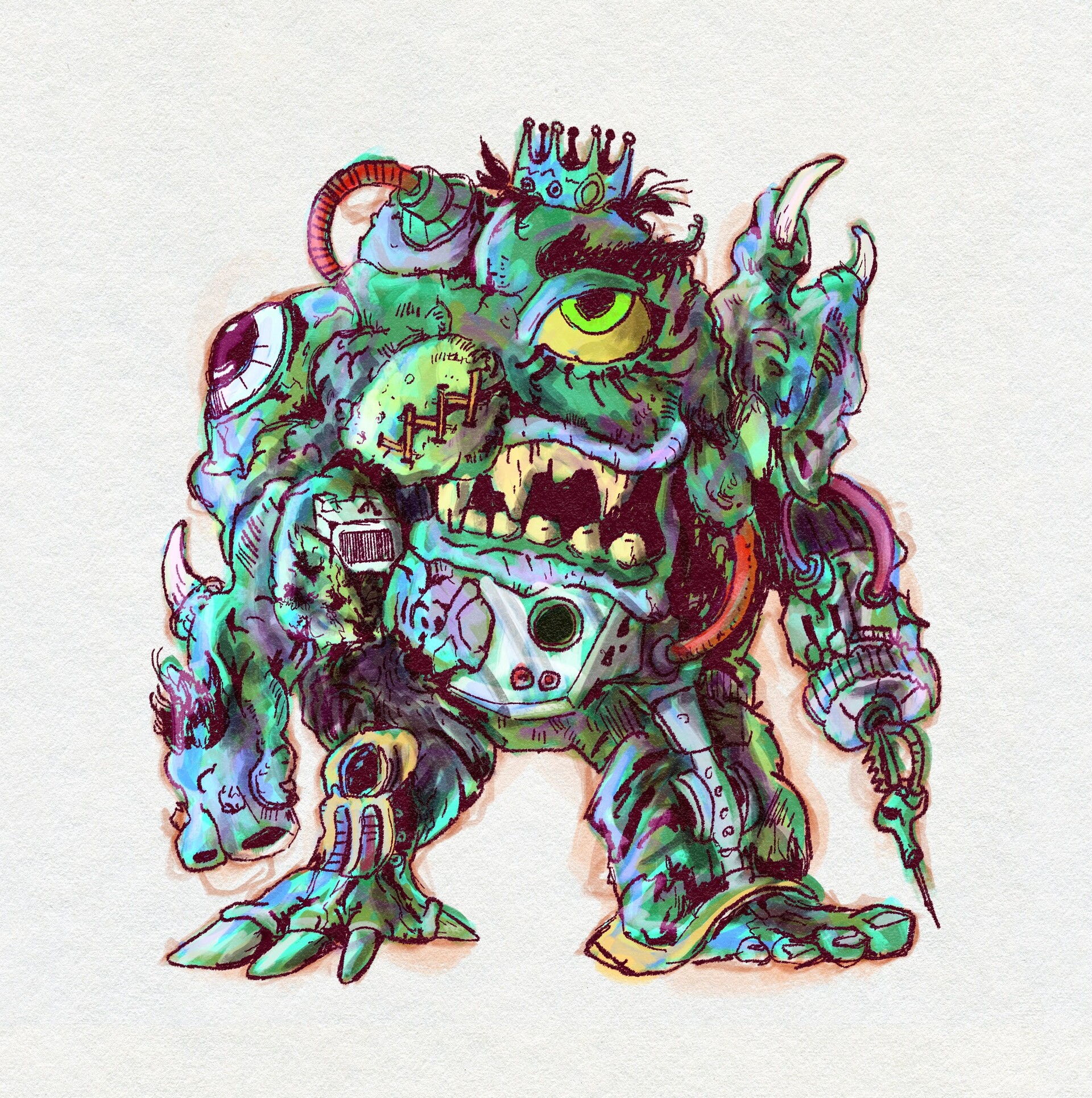 ArtStation - Sofubi-inspired monster sketch