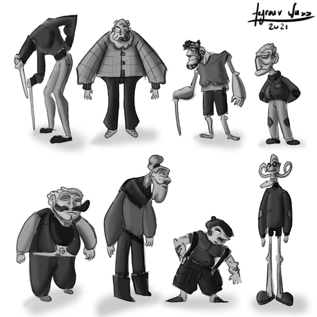 N - character design-exercices-papy