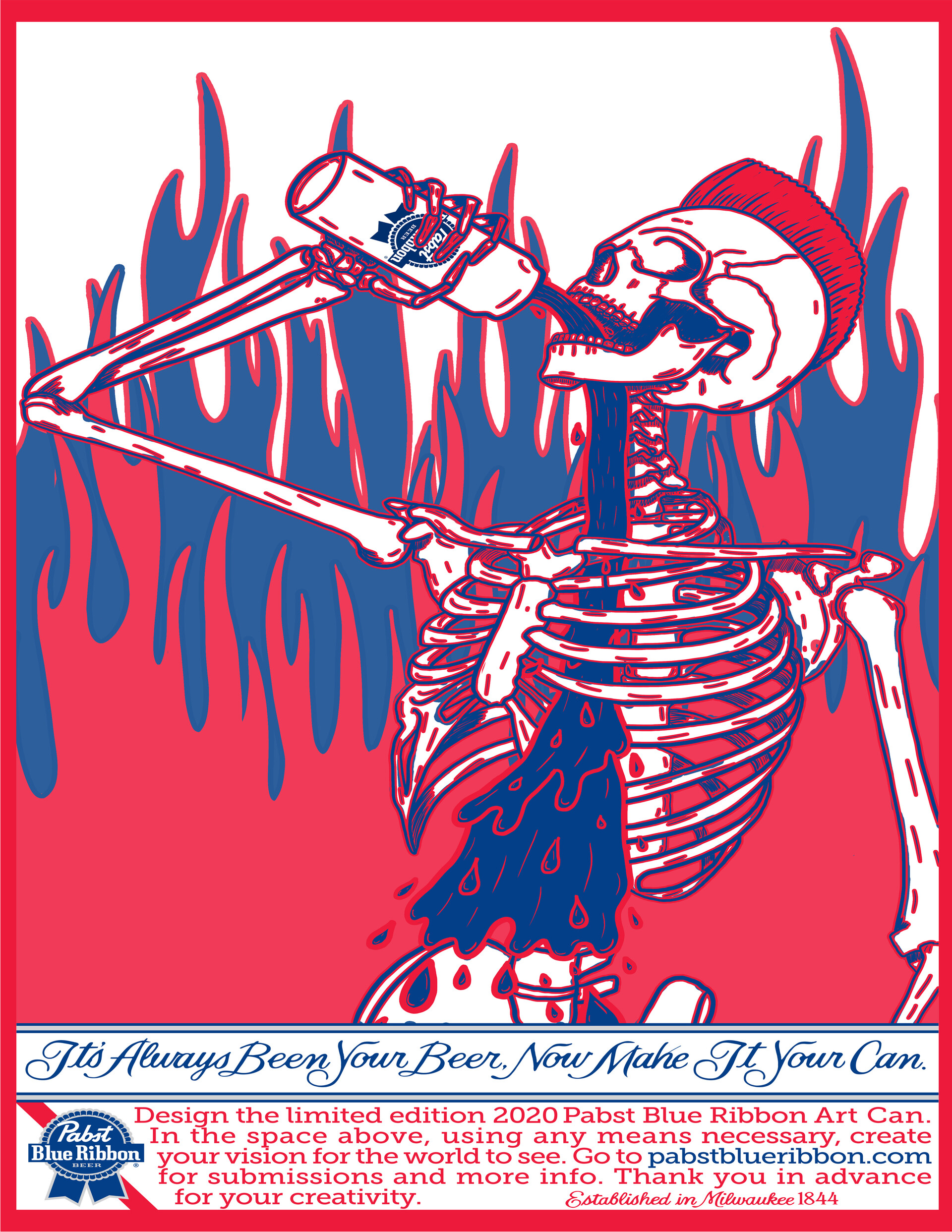 ArtStation - Pabst Blue Ribbon Can Design Entry