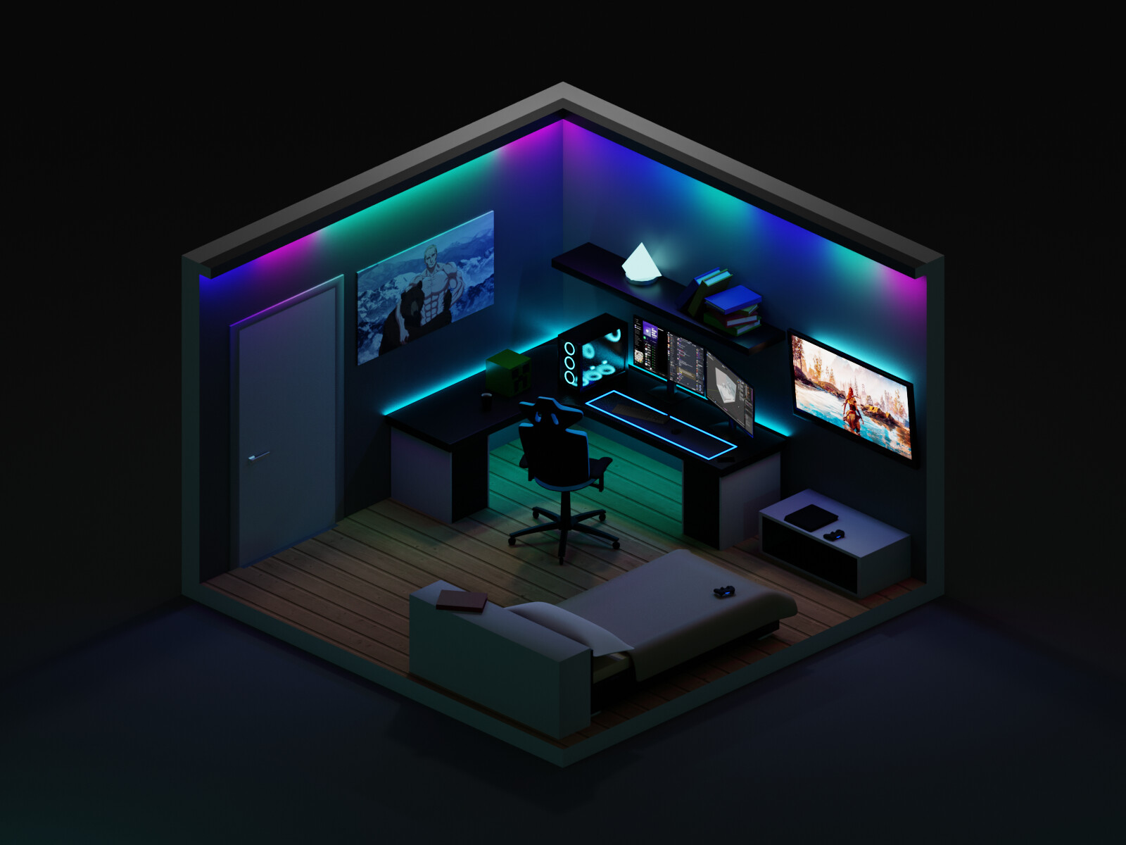 ArtStation - Neon room