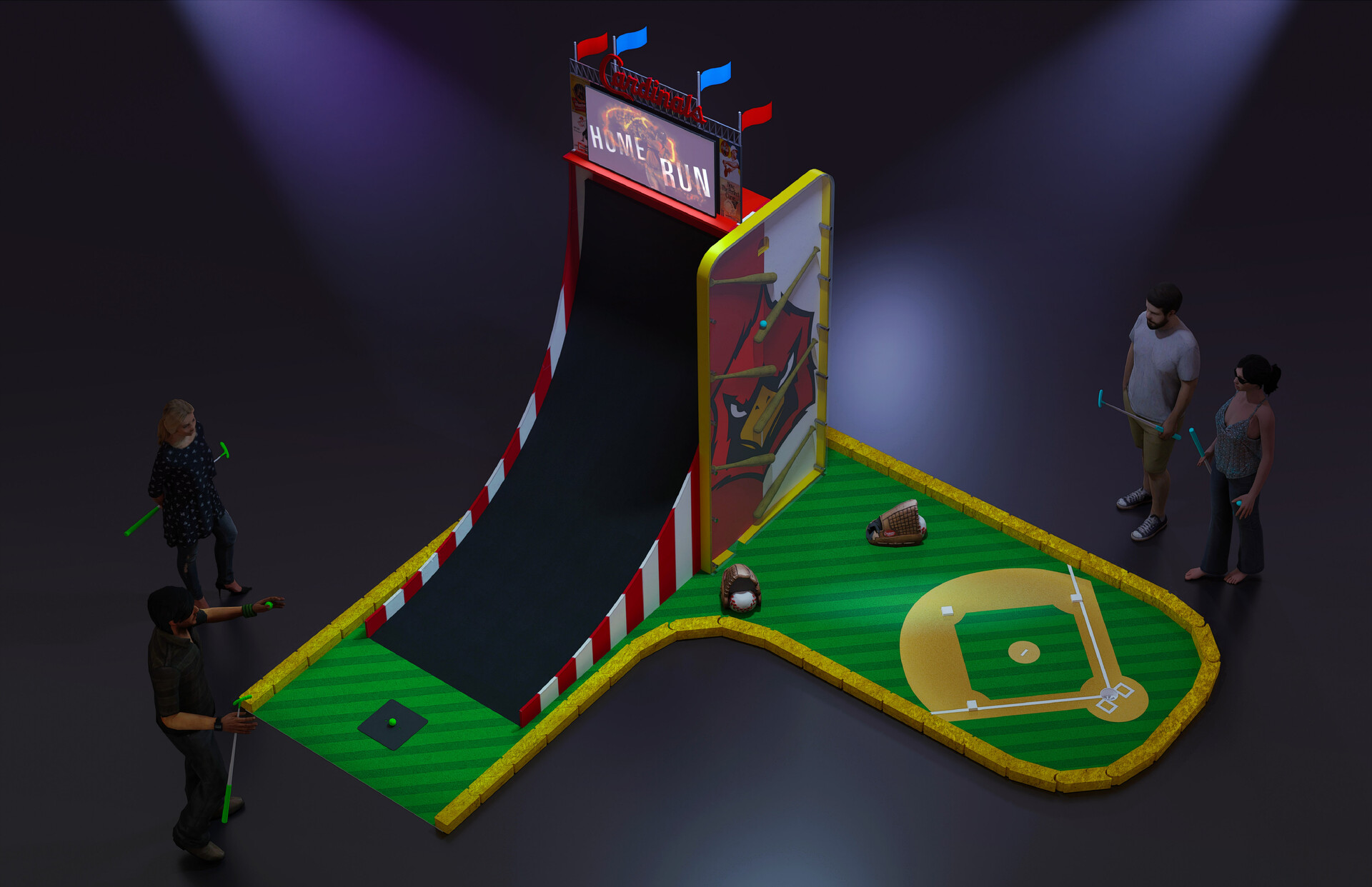 ArtStation - Miniature Golf Concept Art - Baseball