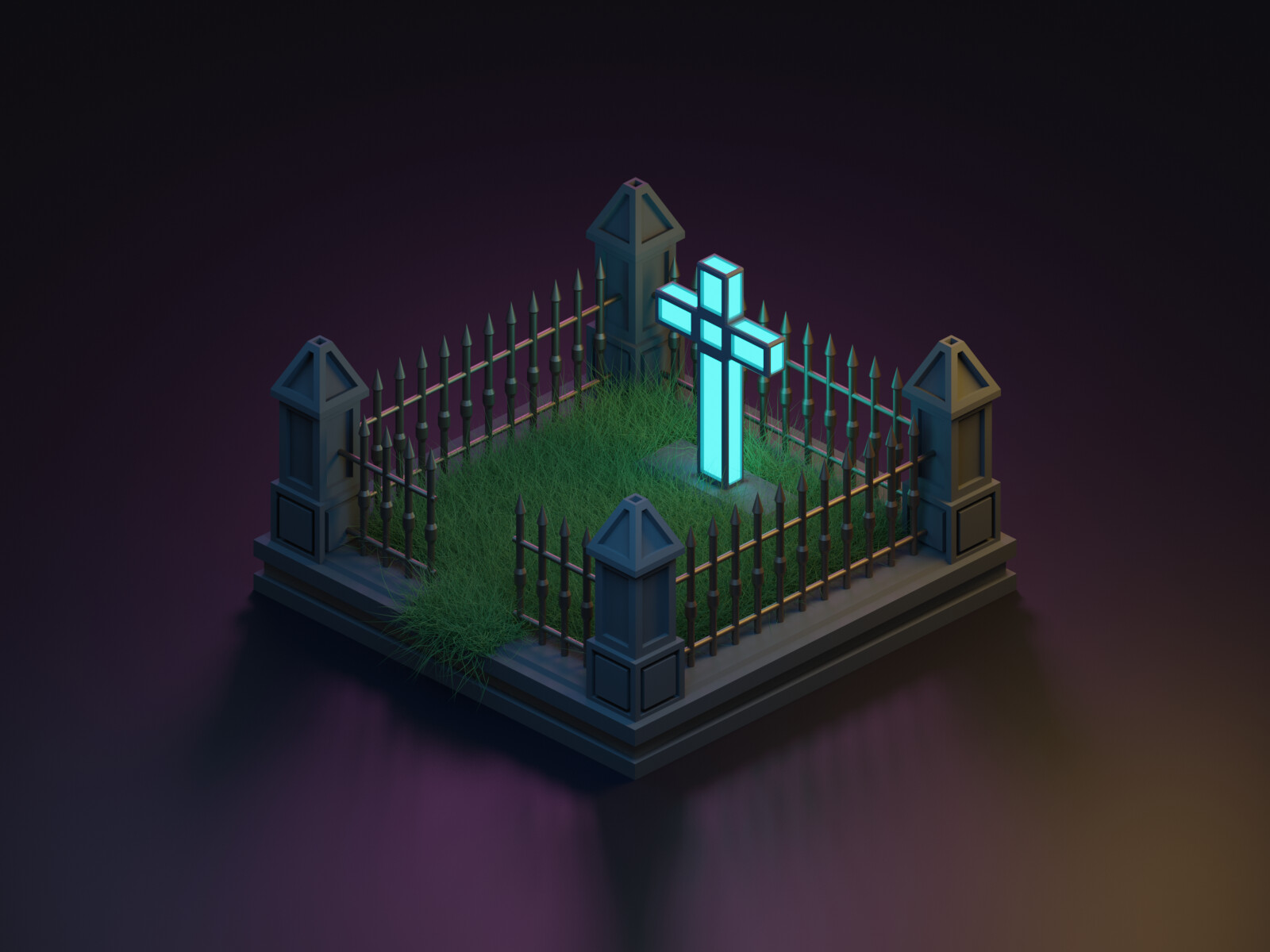 ArtStation - Neon Gravestone