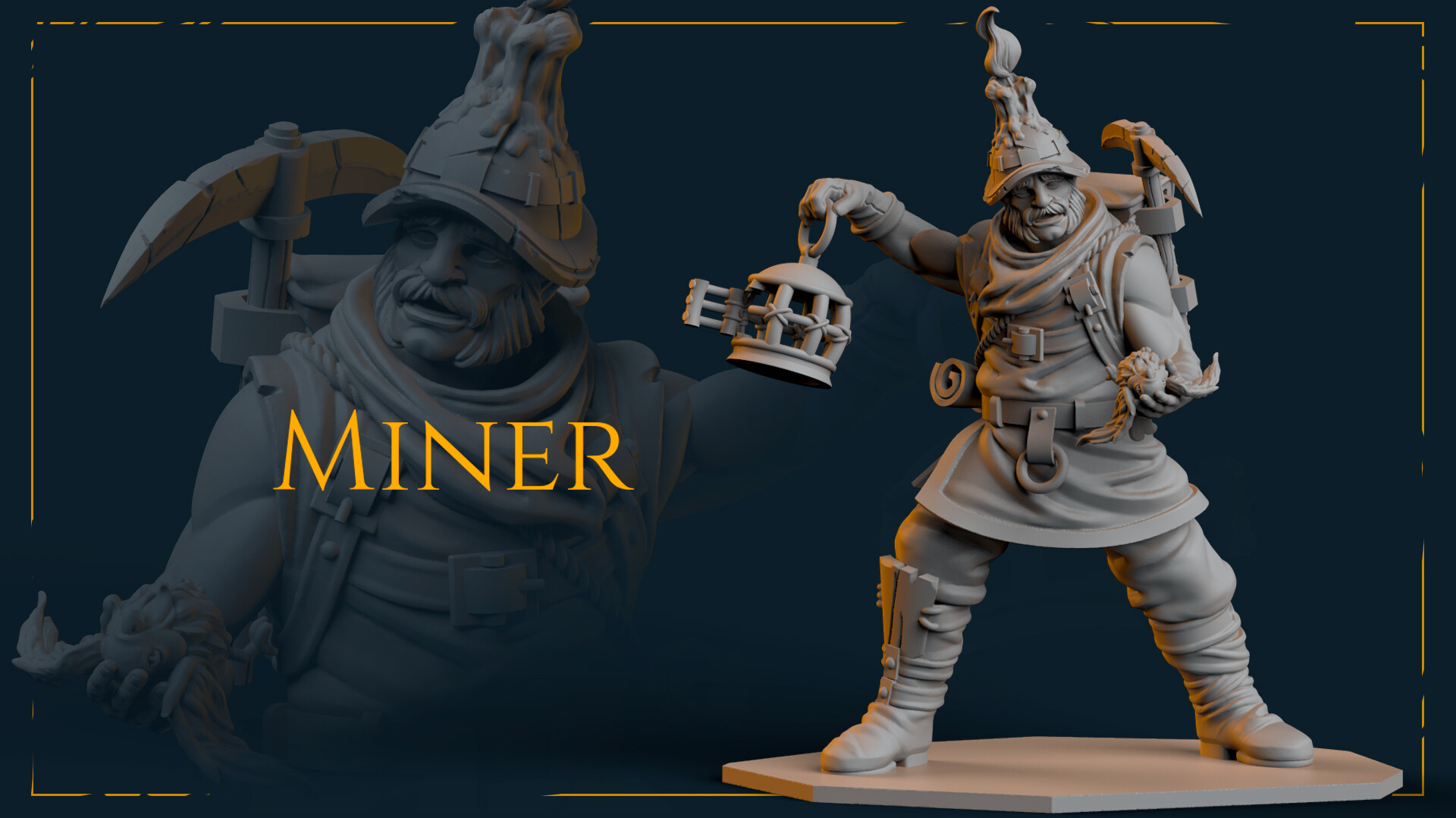 ArtStation - Miner miniature for DnD