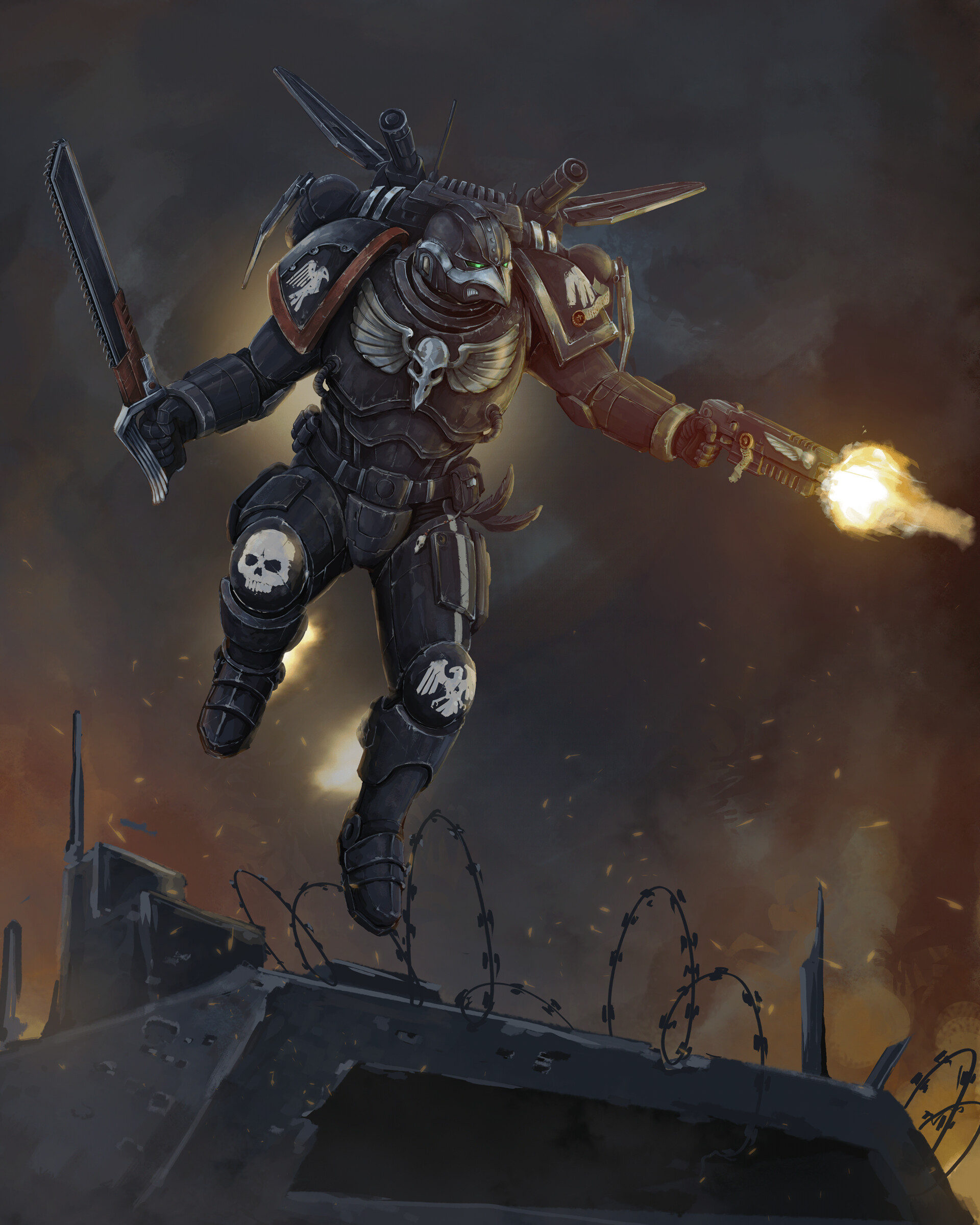 ArtStation - A Raven Guard marine