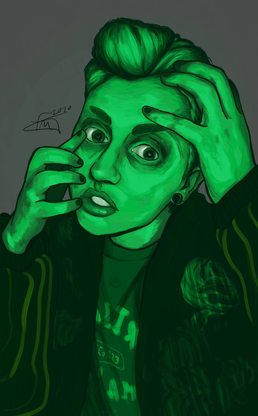 Fae - Green Self-Portrait