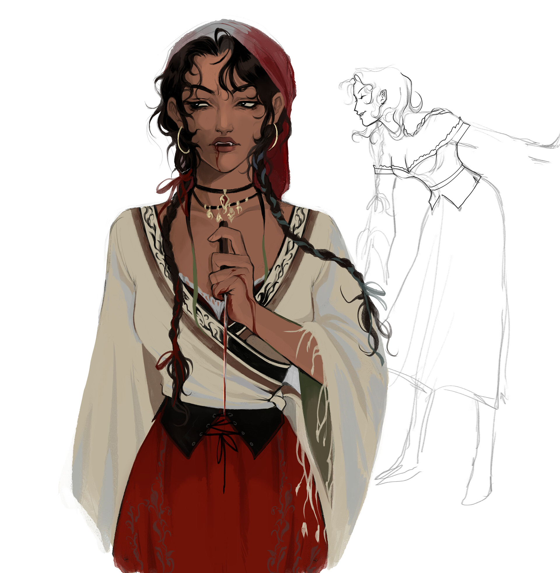 ArtStation - Character design- Romani vampire girl