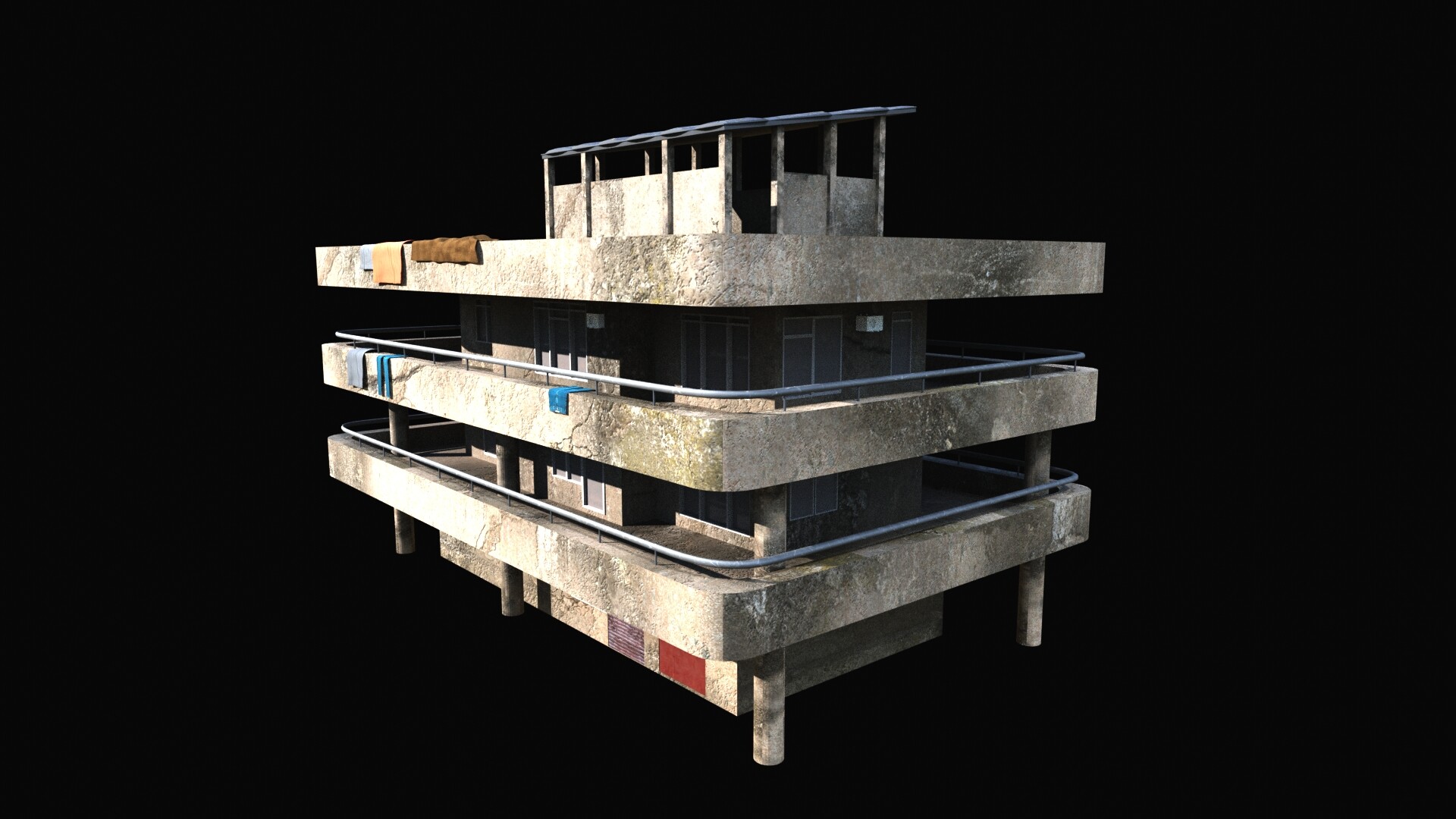 ArtStation - Damaged house in blender