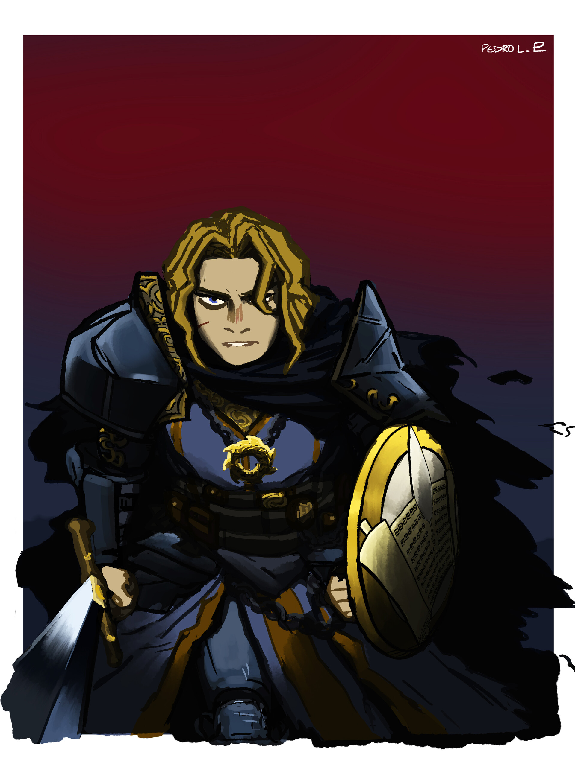 ArtStation - Comission- golden paladin