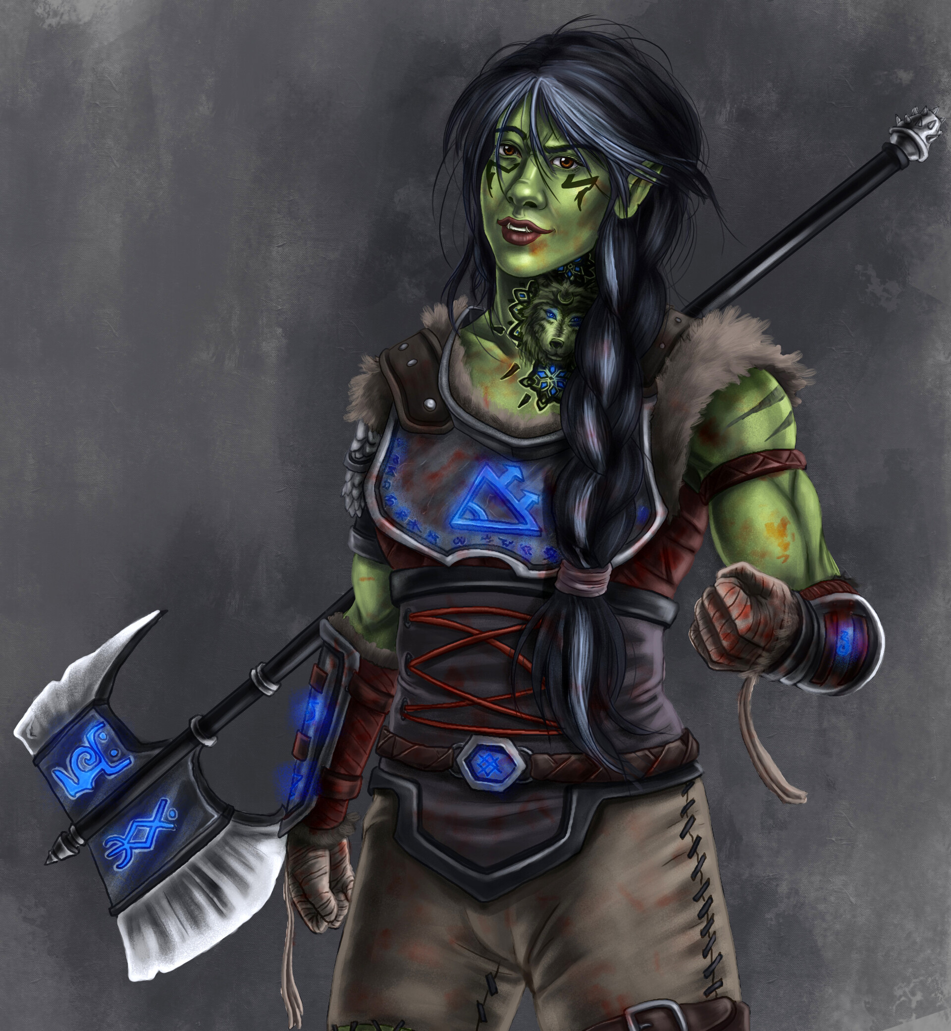 ArtStation - Commission: Half Orc Rune Knight