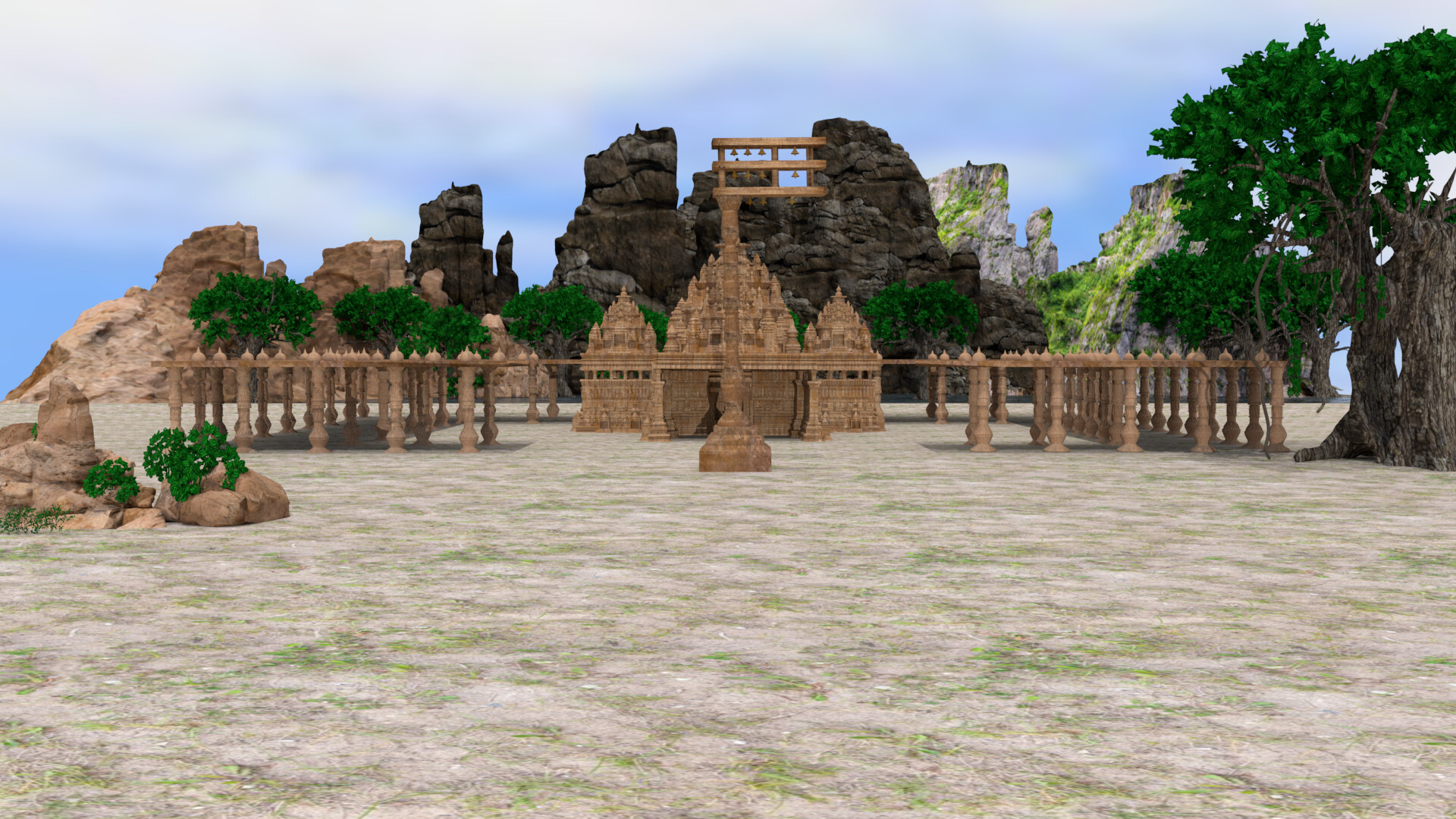 ArtStation - 3D Modelling and Texturing of Temple with environment set