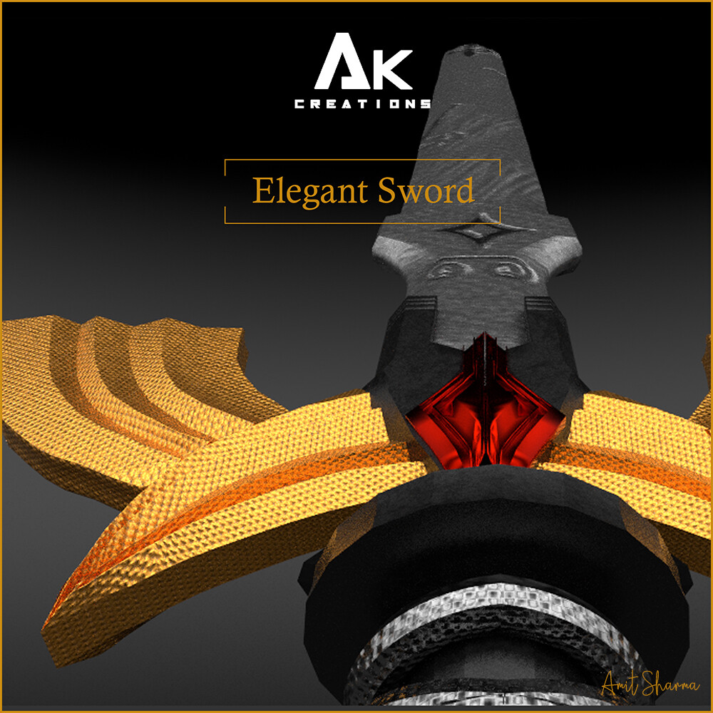 ArtStation - Fantasy Elegant Sword Imagination based modeling Texturing ...