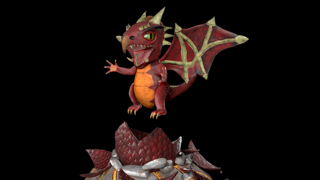 ArtStation - Small Dragon with animation