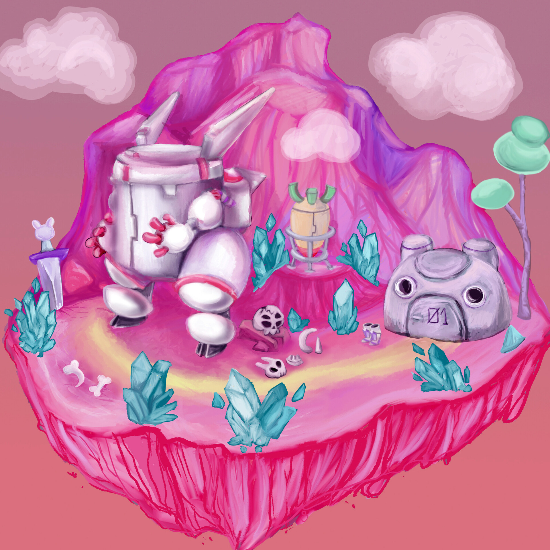 ArtStation - mecha bunny diorama