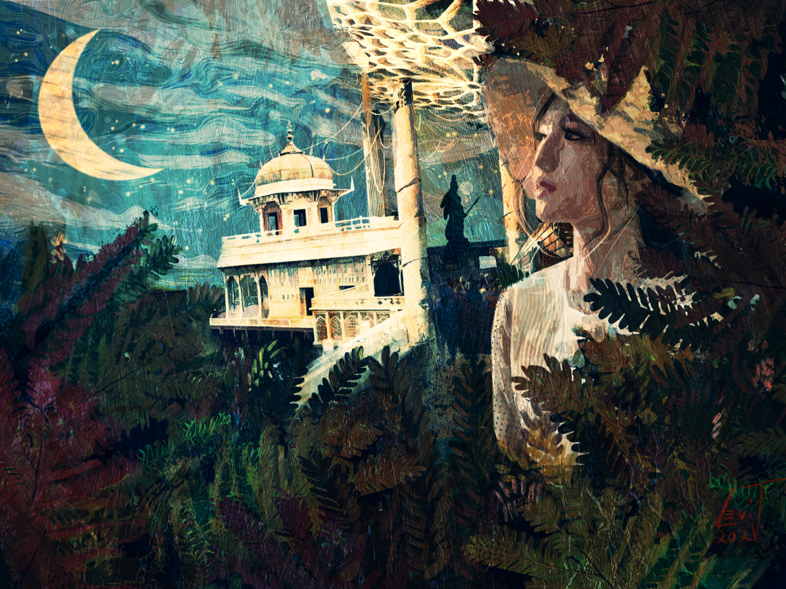 Levi Thomas - Portrait with the moon