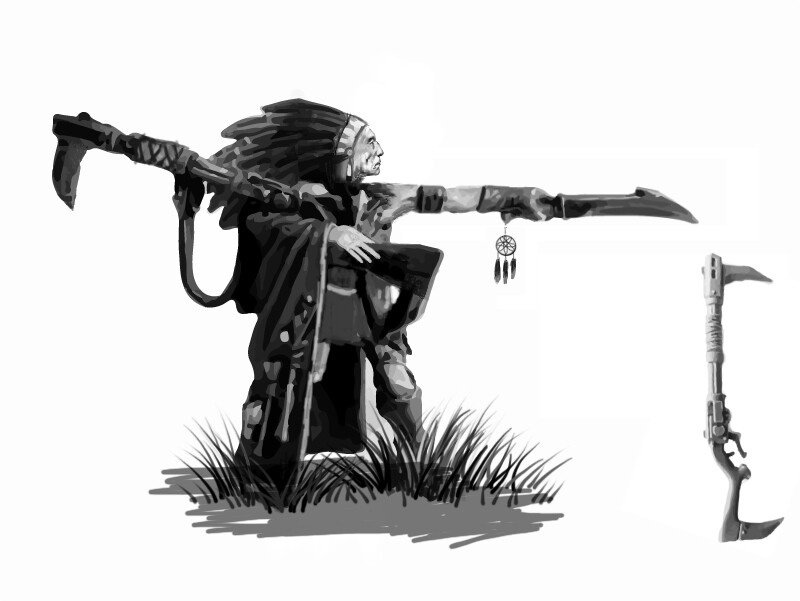 ArtStation - Concept art of futuristic of native american