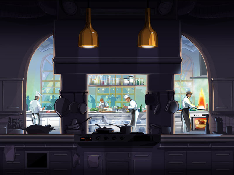 ArtStation - Cooking Themed Slot machine Background