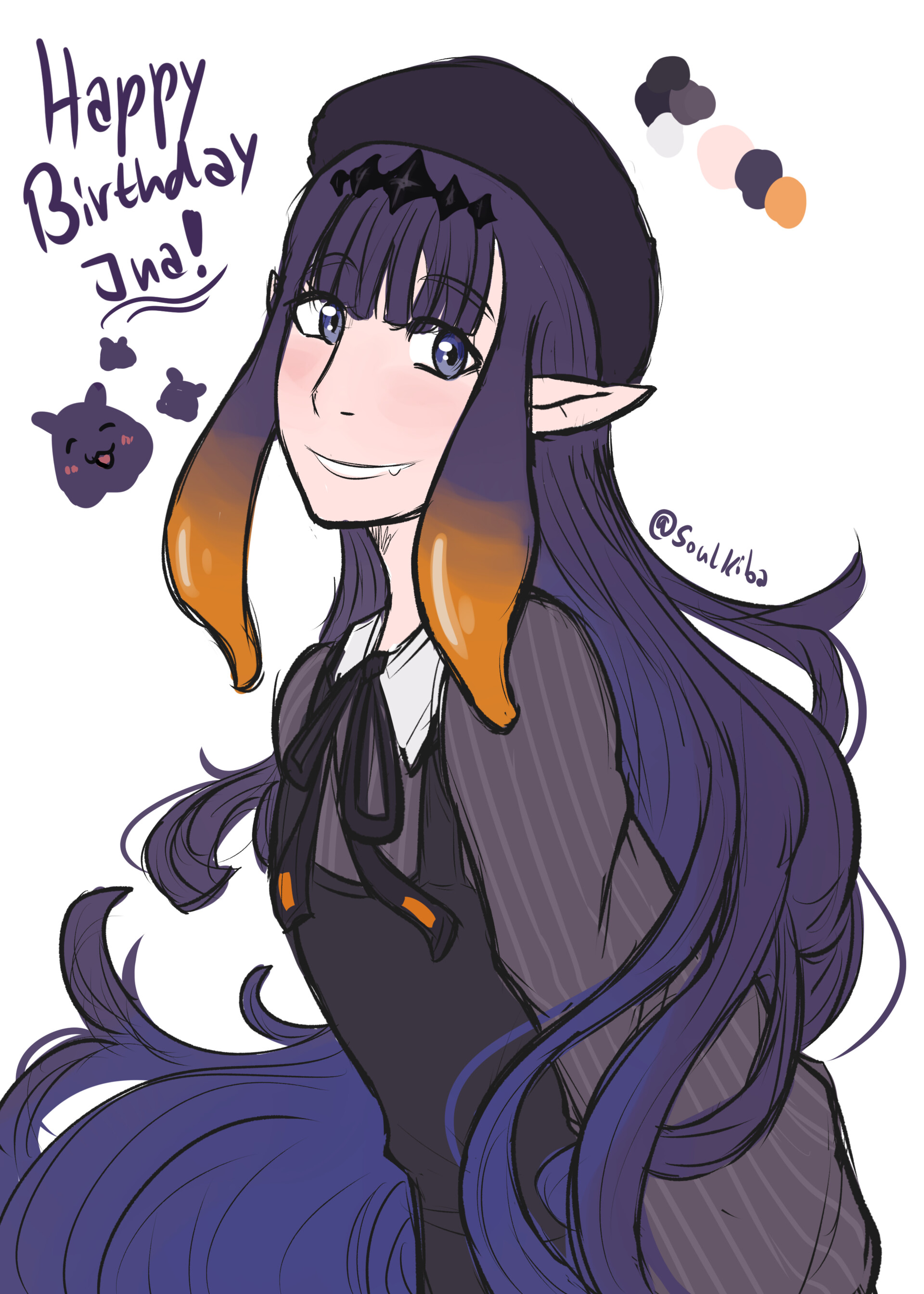 ArtStation - [Fanart] Ninomae Ina'nis Birthday Sketch