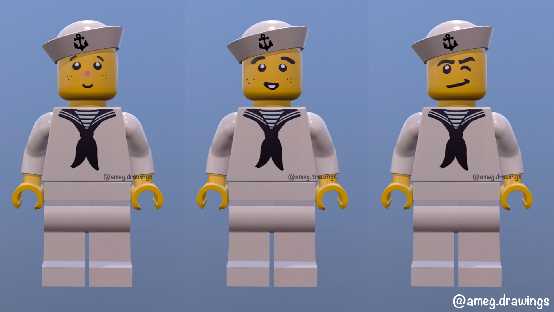 ArtStation - Lego sailors trio in 3D