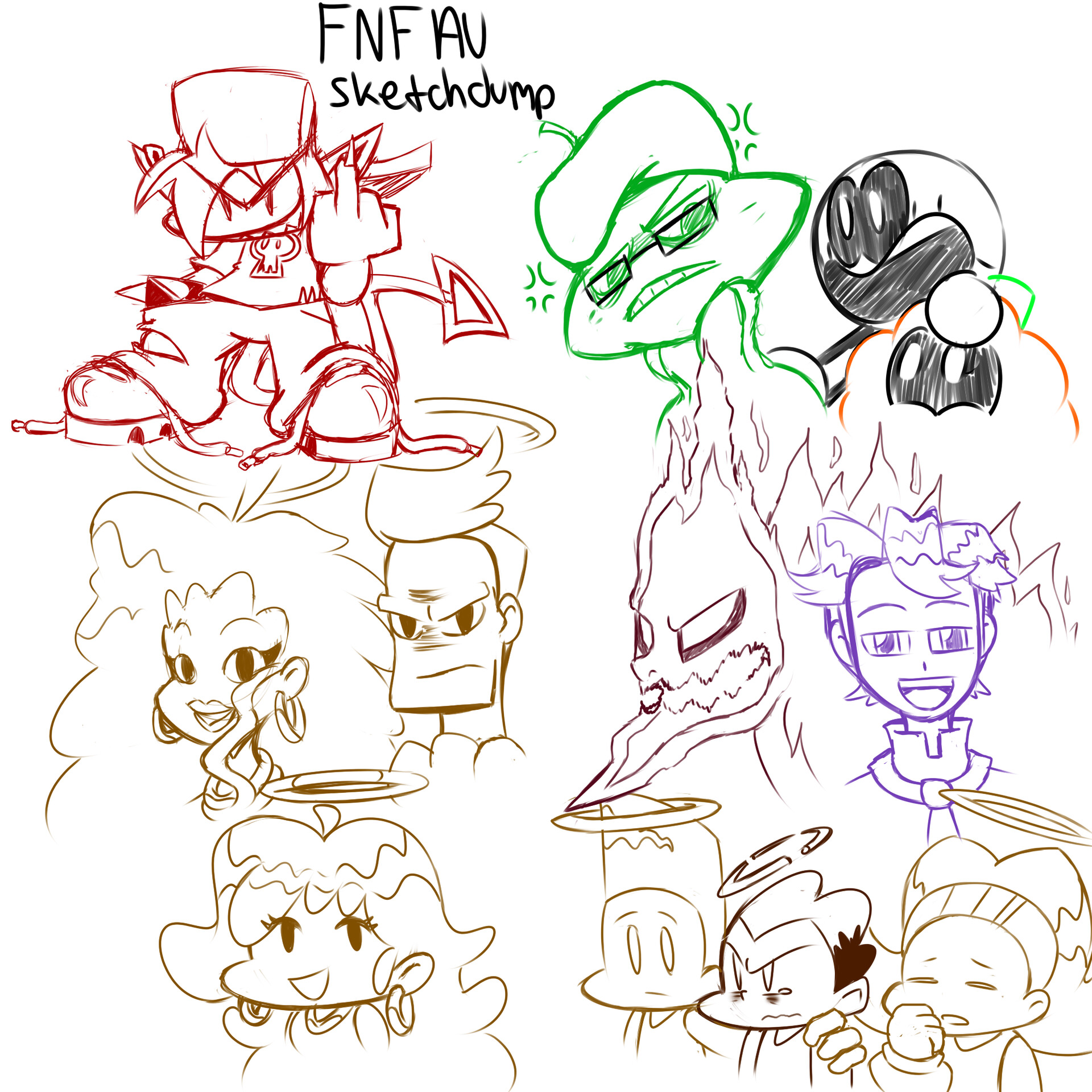 ArtStation - FNF AU character sketchdump