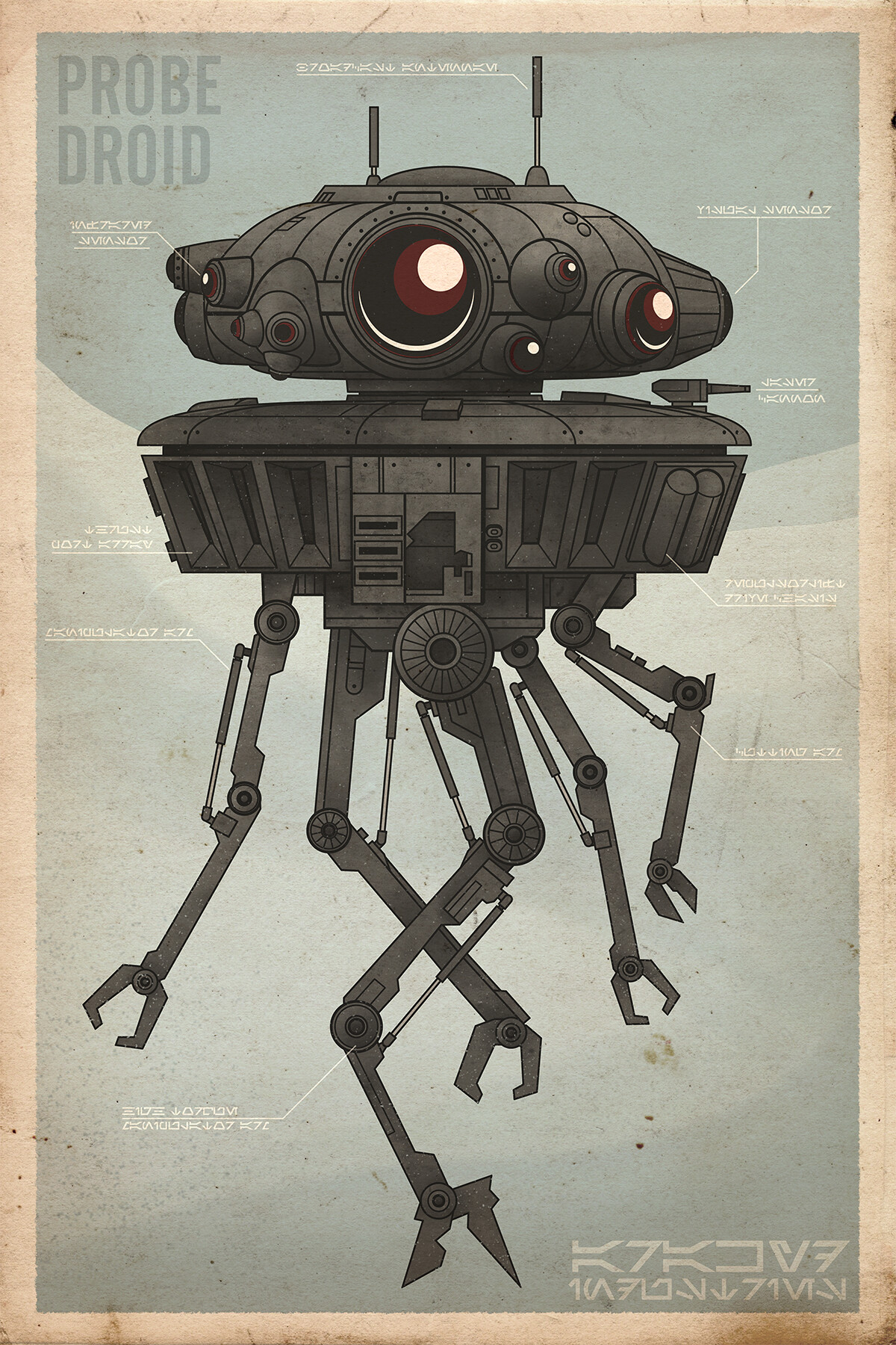 ArtStation - Probe Droid - Vintage Poster