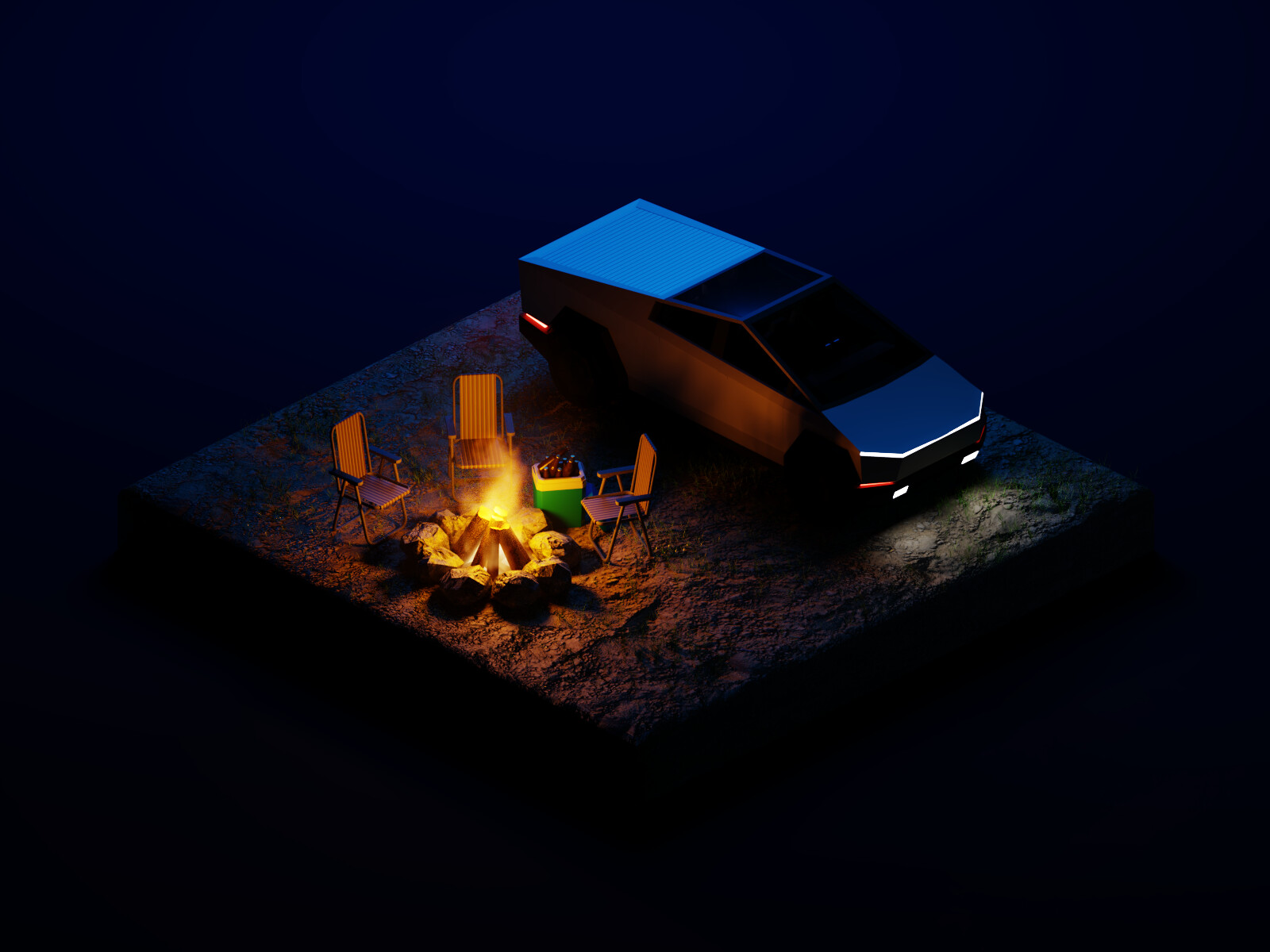 ArtStation - Isometric Campfire