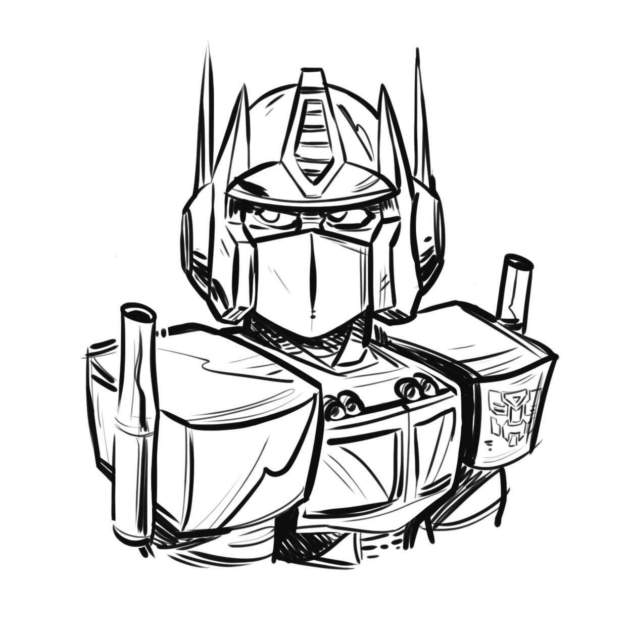 Optimus Prime Face Coloring Page