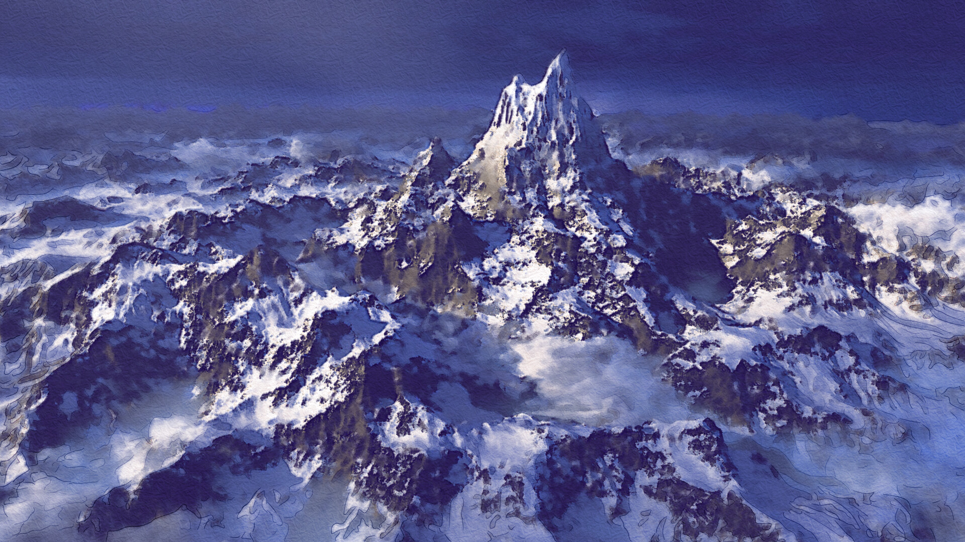 ArtStation - snow mountain