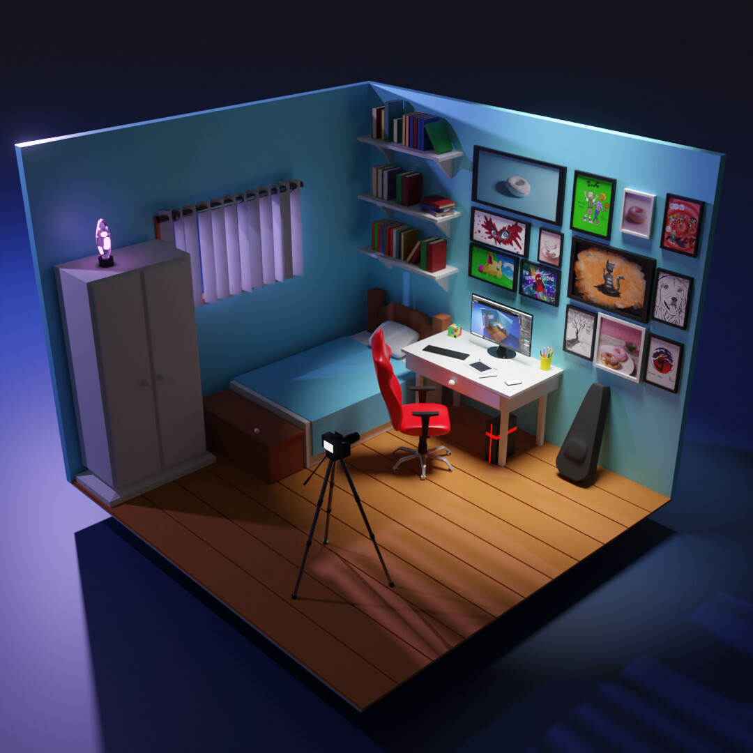 ArtStation - My Low Poly Room