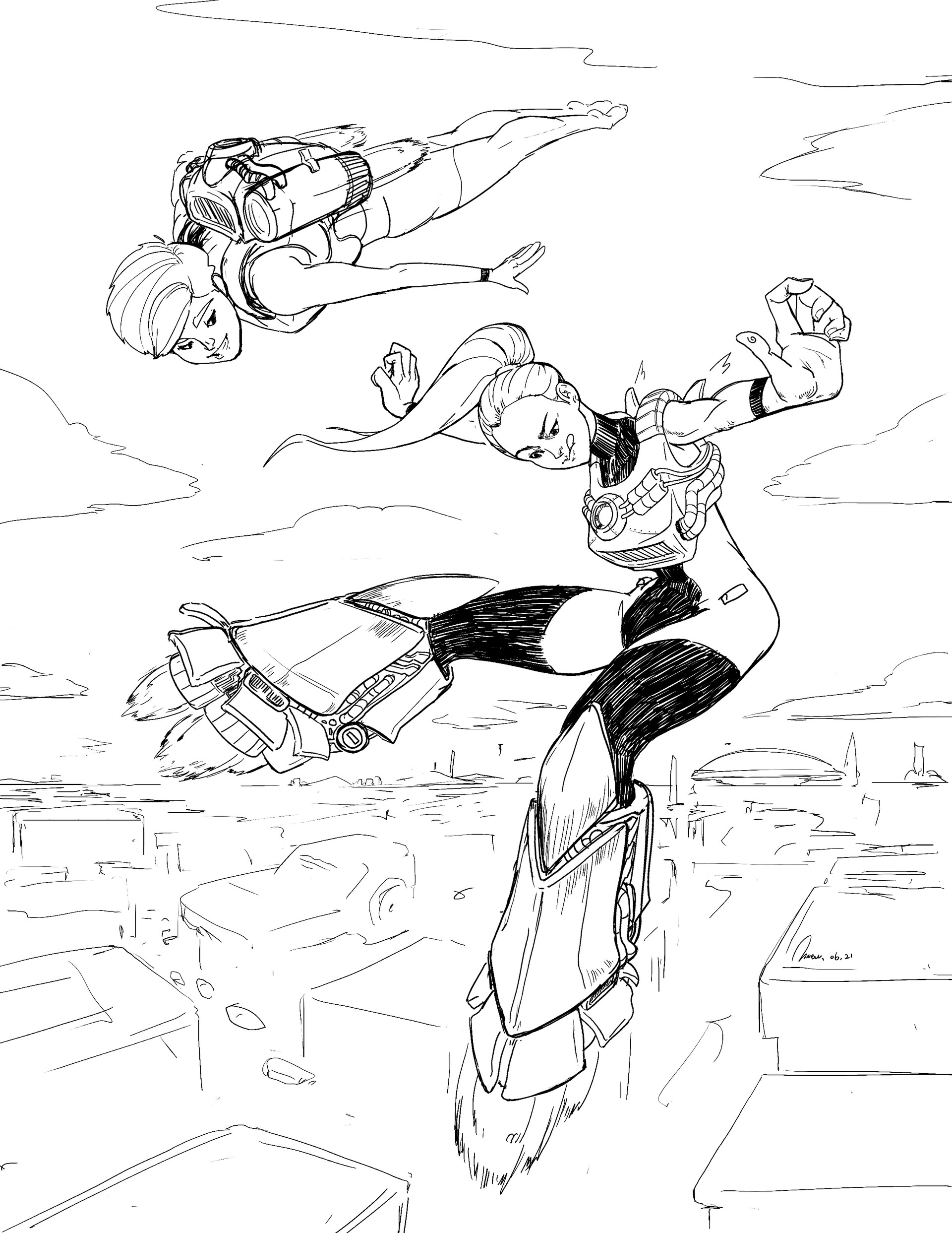 ArtStation - Practice Through Training - Jetpack Girl