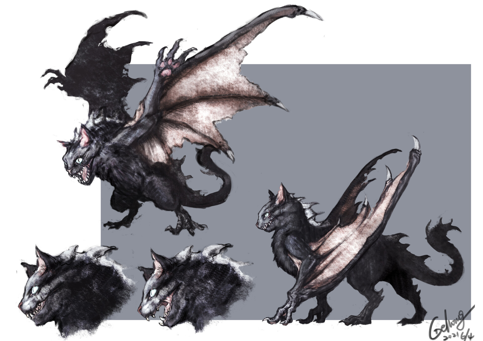 how to draw a dragon cat