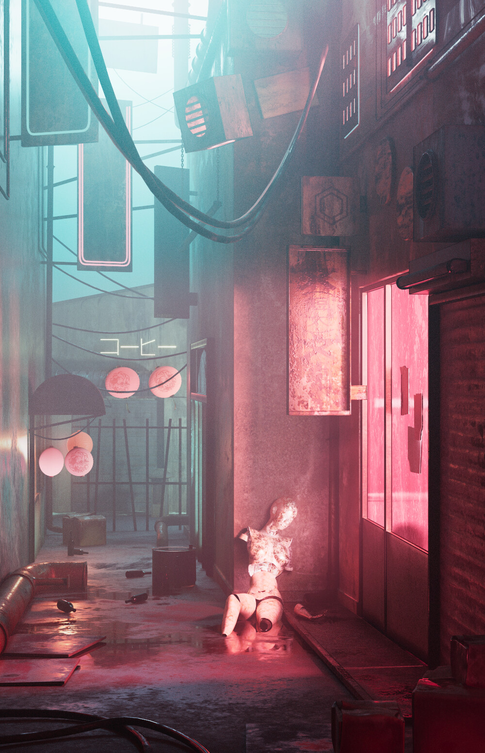 ArtStation - Ruelle cyberpunk