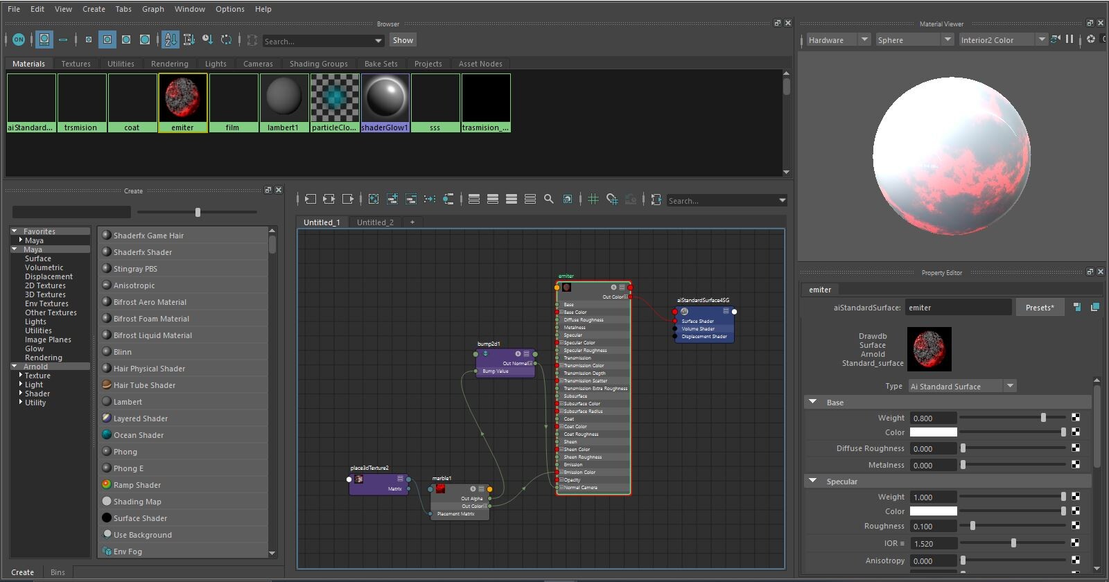 ArtStation - Materiales en maya