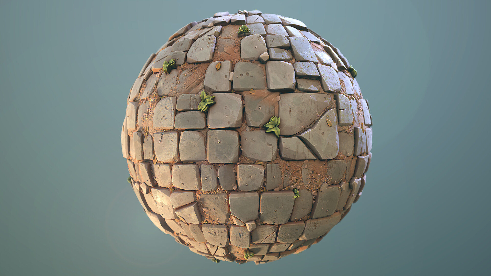 ArtStation - Stylized cobblestone path