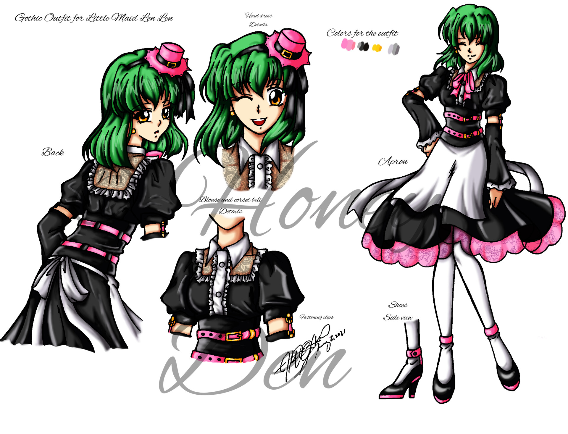 ArtStation - Gothic Outfit for Little Maid Len Len