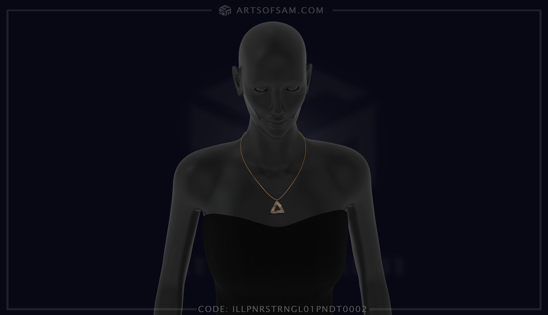 Arts Of Sam - Penrose triangle Diamond Pendant | 3D cad for print ...