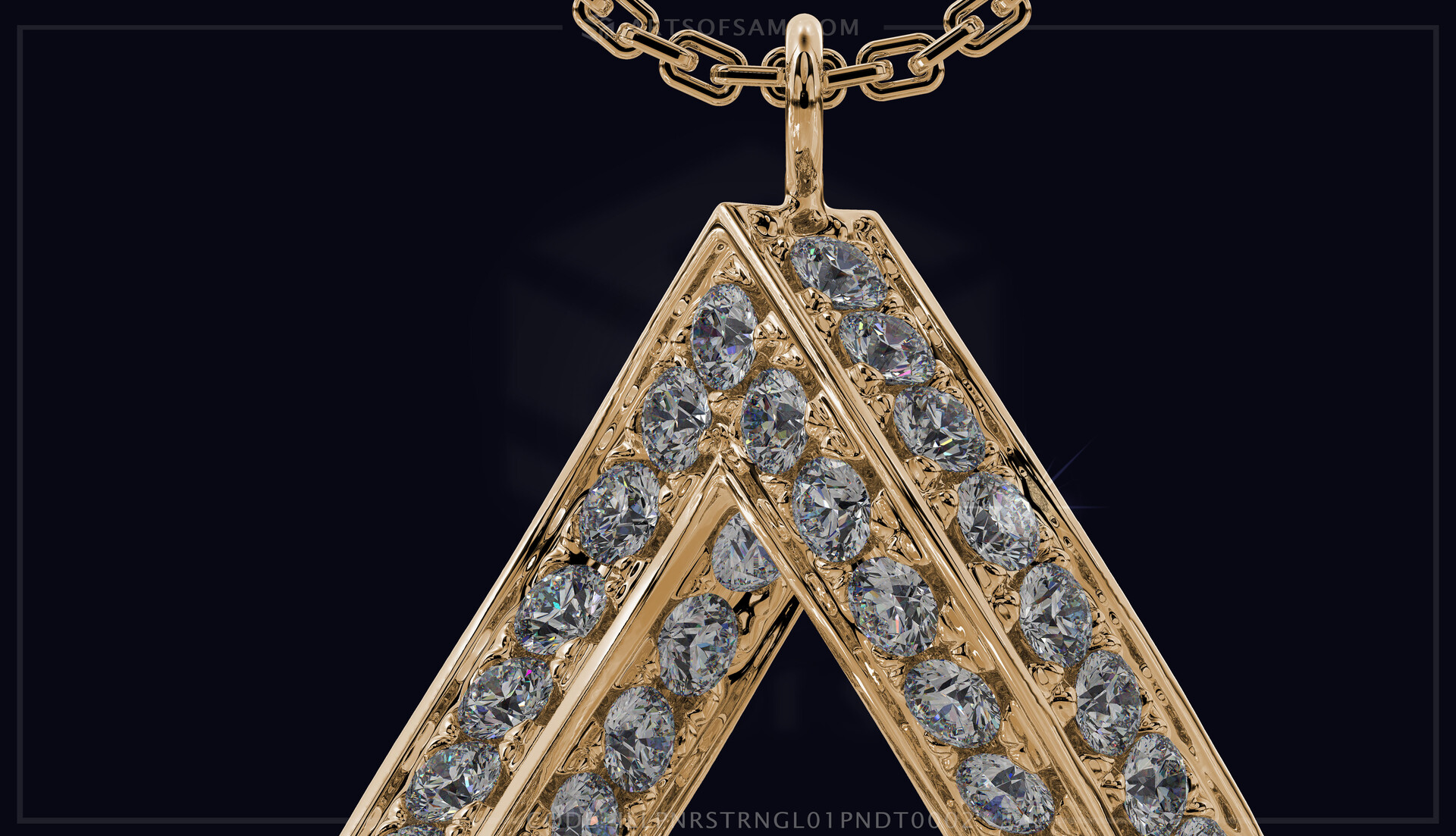 Arts Of Sam - Penrose triangle Diamond Pendant | 3D cad for print ...