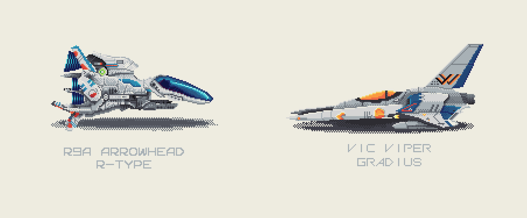 ArtStation - The R9 (R-Type) & Vic Viper (Gradius)