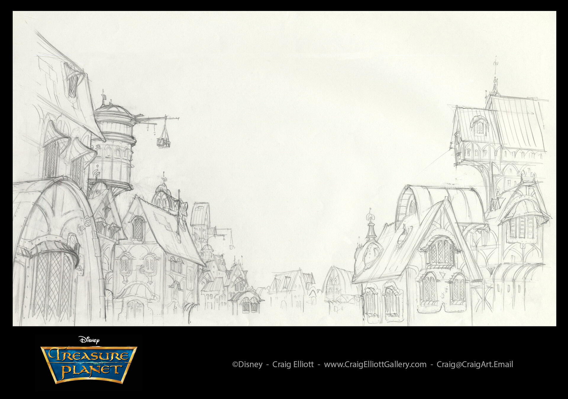 ArtStation - Disney's treasure Planet, spaceport drawing ground level