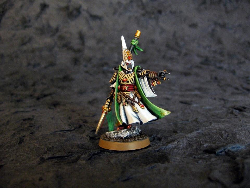 ArtStation - Eldar Farseer with Singing Spear: WARHAMMER 40K: handmade painting