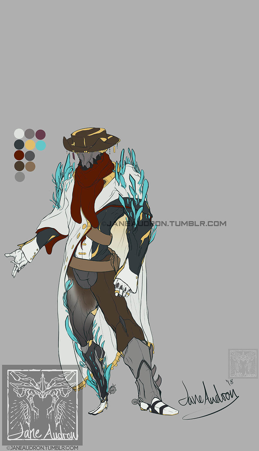 Lindsey W. - Warframe Fanart - Western-Styled Limbo Character Idea