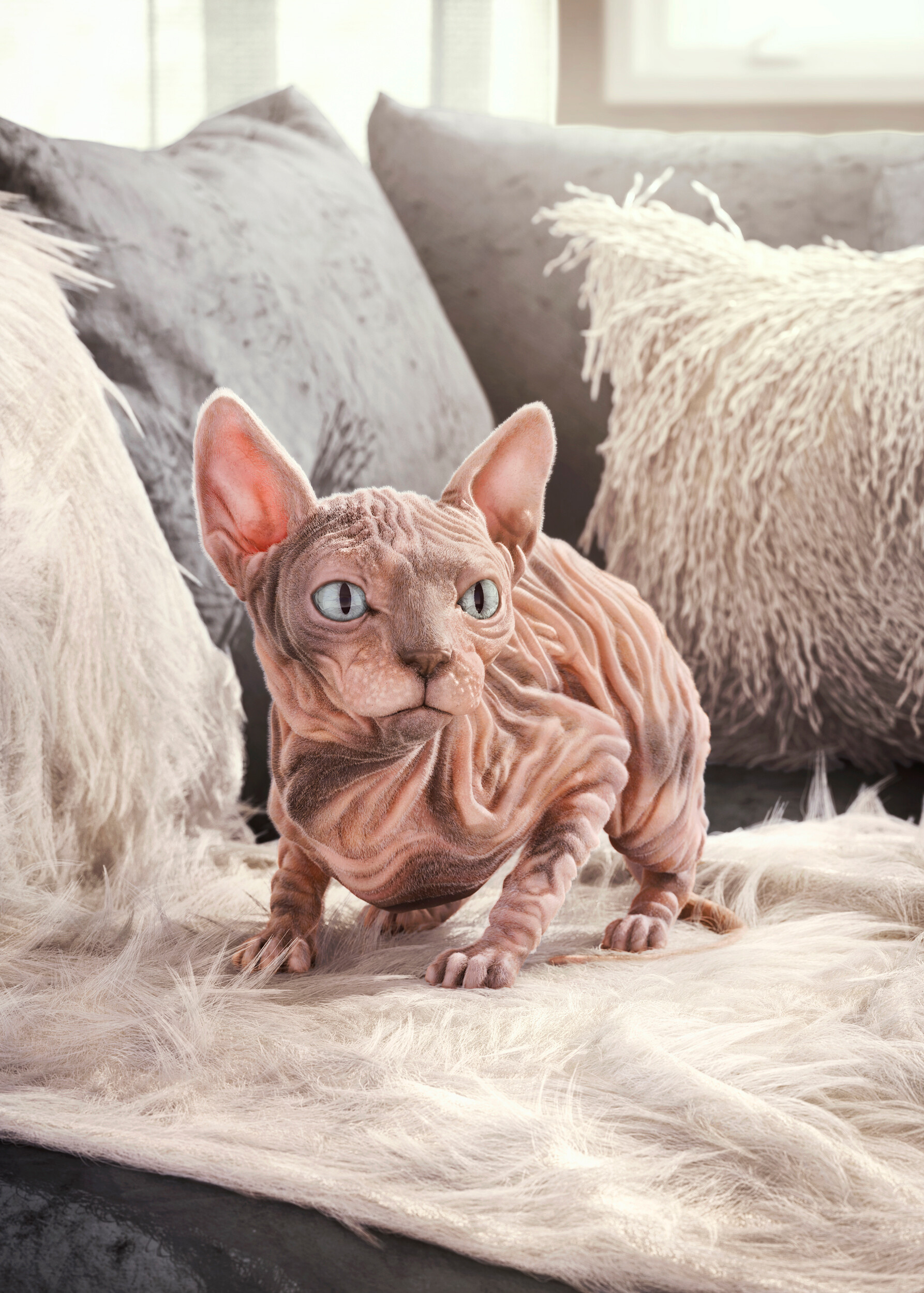 ArtStation - Sphynx Hairless Cat