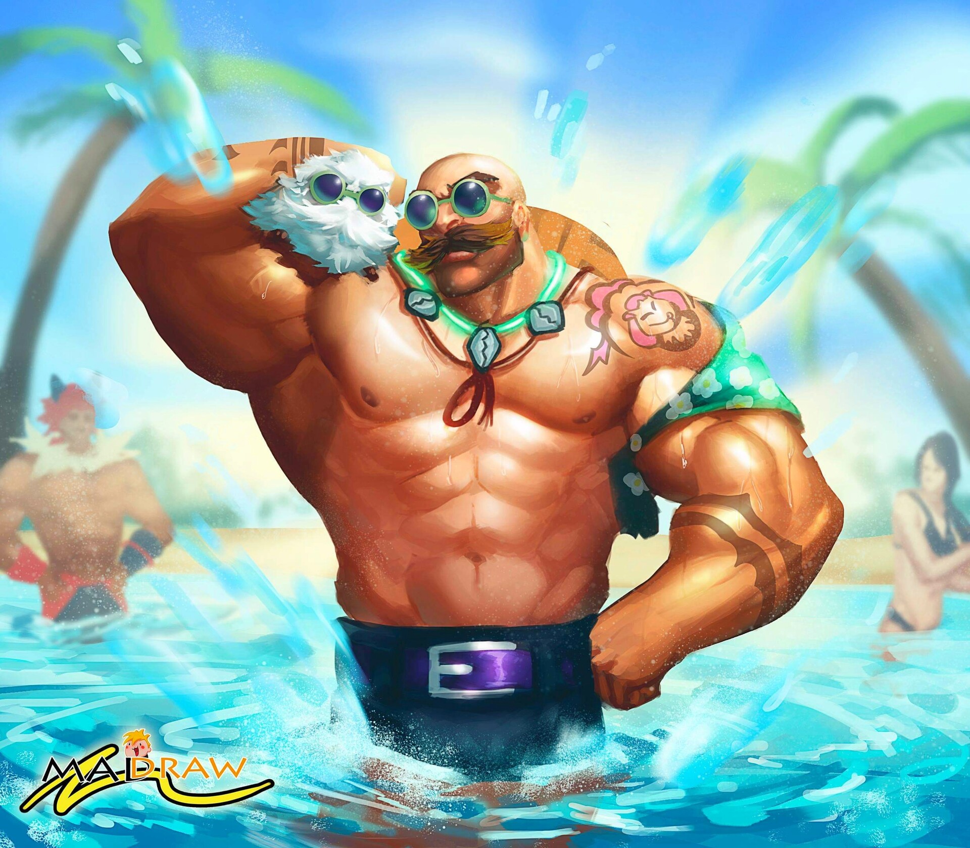 ArtStation - Pool party Braum fanart