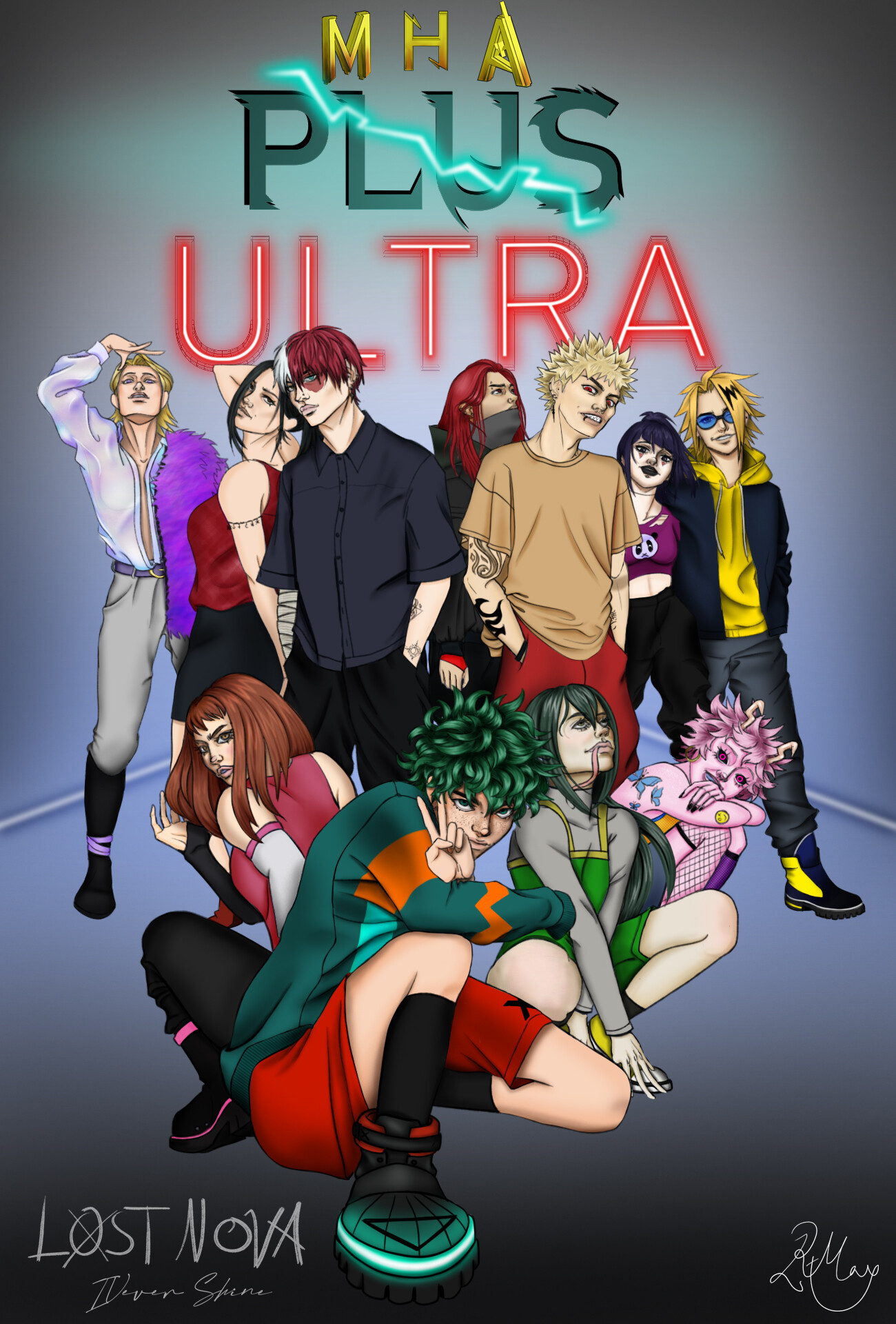 ArtStation - MHA (my hero academia) Plus Ultra Group Drawing