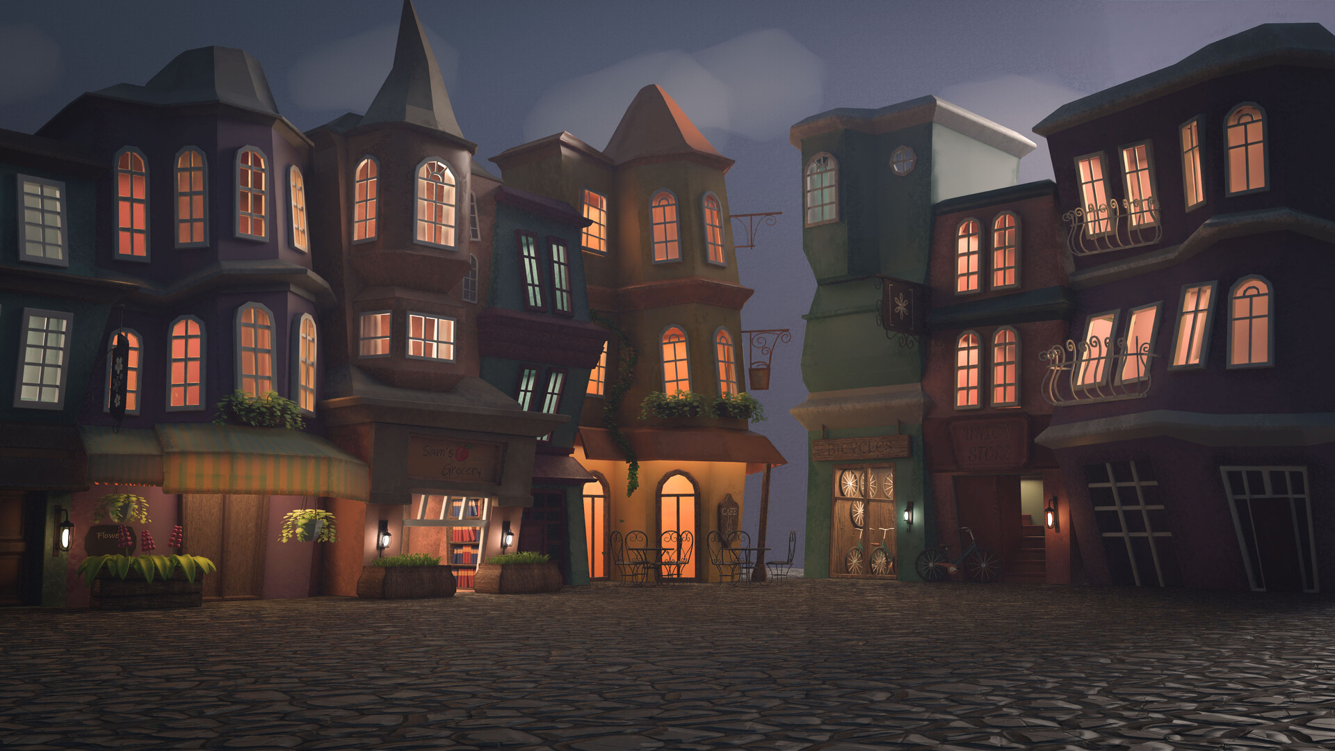 ArtStation - Cafe Courtyard