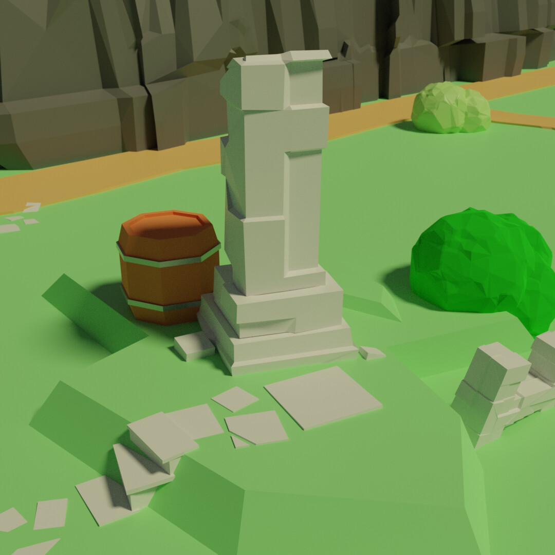 ArtStation - Low-poly pillar