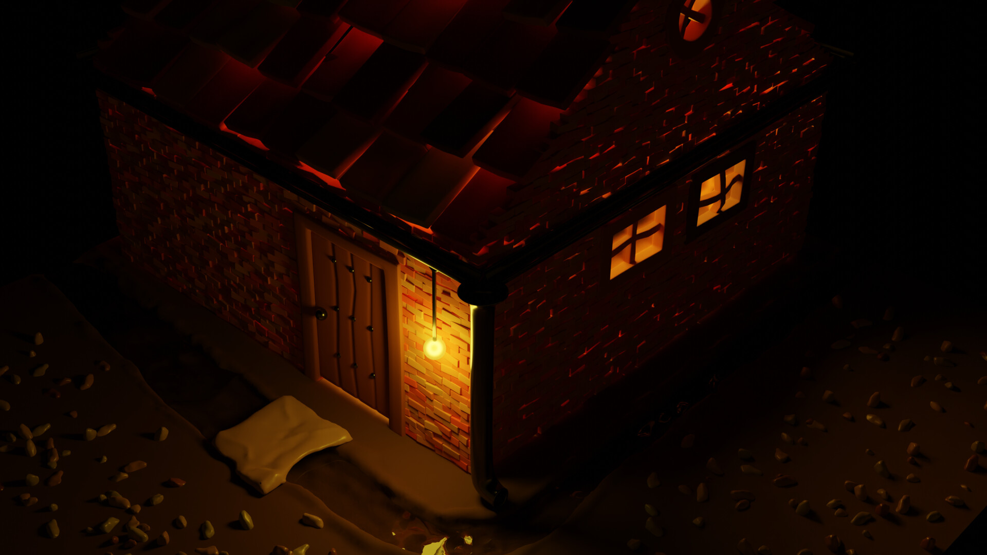 ArtStation - Country Side House - Night