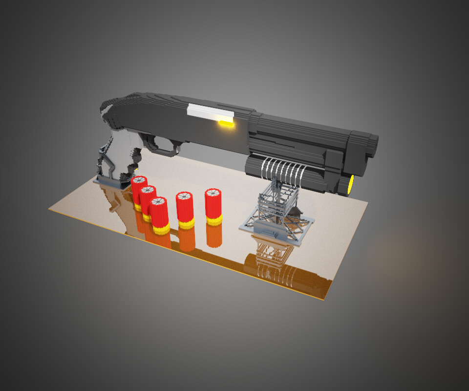 ArtStation - Magicavoxel work 3. super shorty shotgun