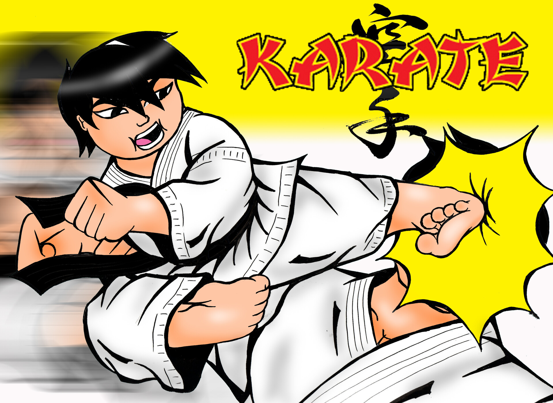 ArtStation - Karate Boy Flying Sidekick 2