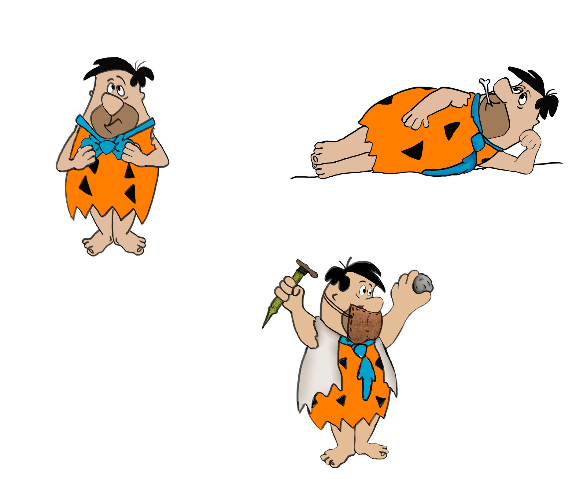 ArtStation - Fred Flintstone poses practice
